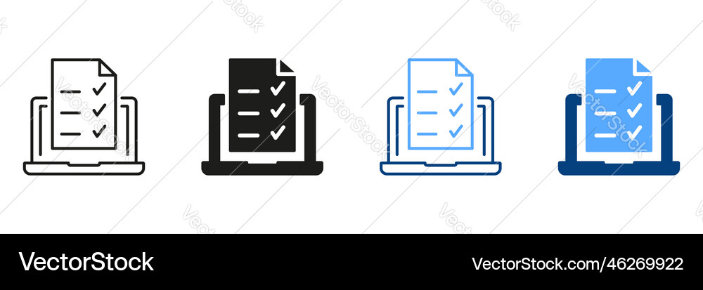 Online exam taking tests questionnaires Royalty Free Vector