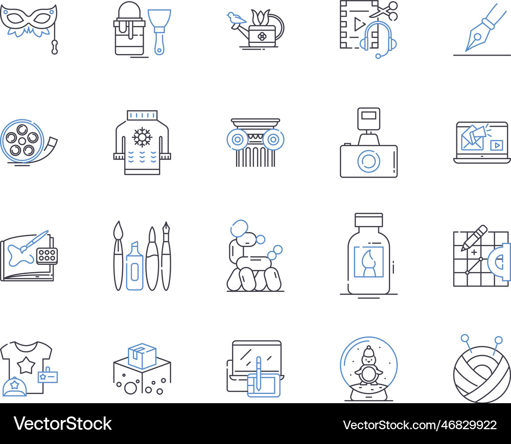 Product experience line icons collection Vector Image