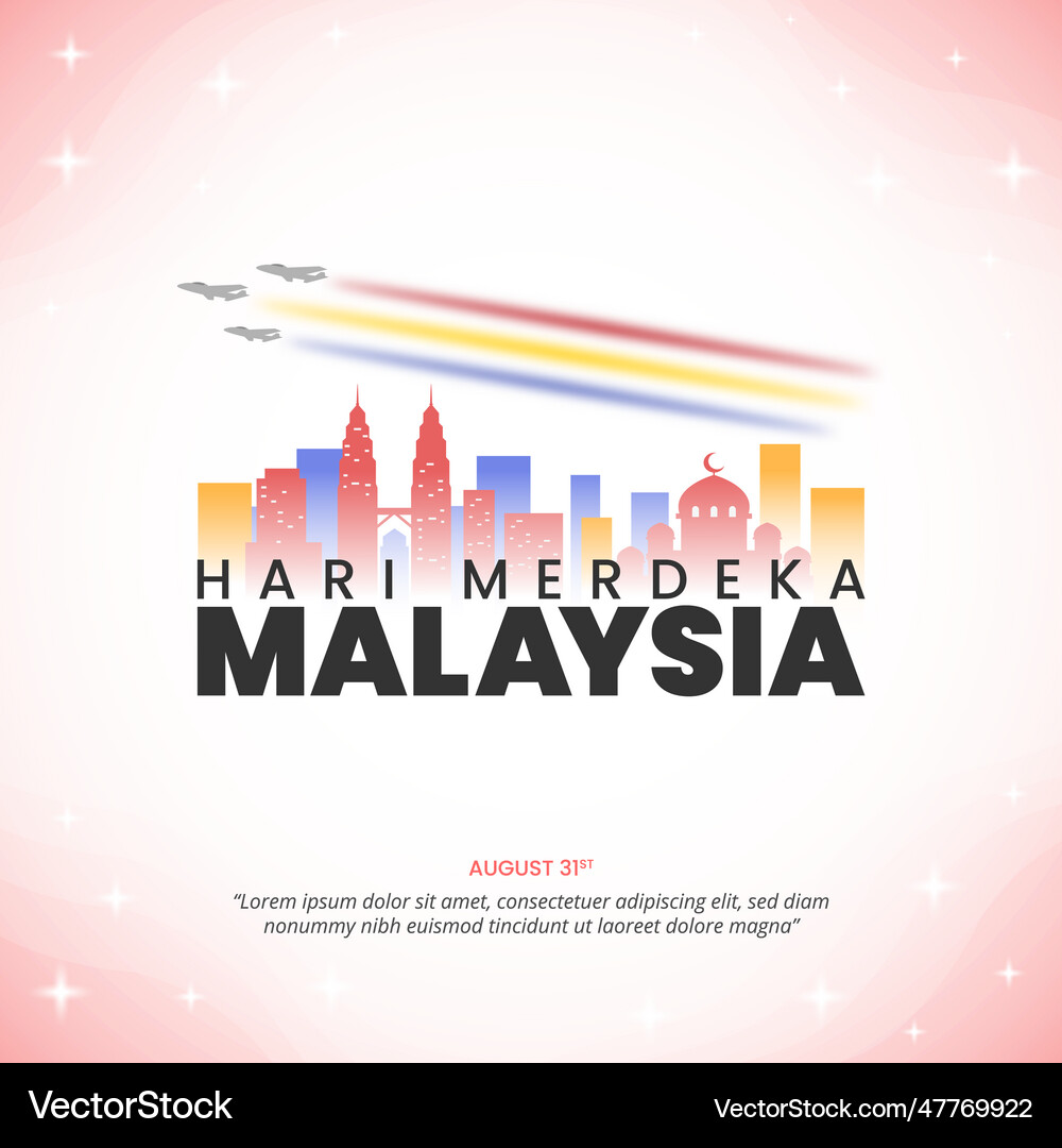 Square hari merdeka malaysia or independence day Vector Image