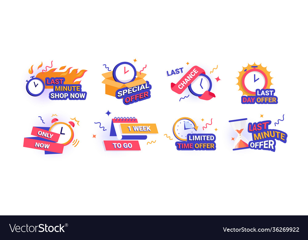 Time banners limited promo countdown week Vector Image Time banners limited promo countdown week Vector Image