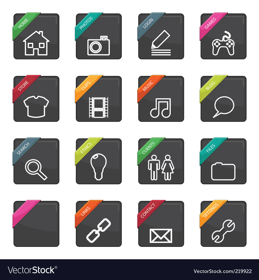 Web button badges Royalty Free Vector Image - VectorStock