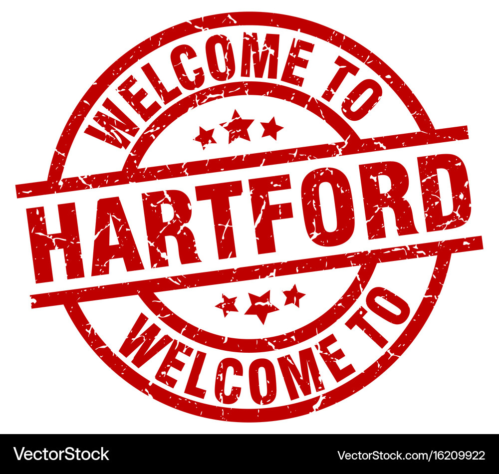 Welcome to hartford red stamp Royalty Free Vector Image