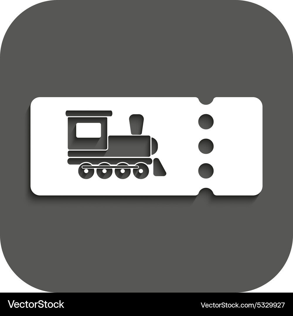 Blank train ticket icon travel symbol flat Vector Image