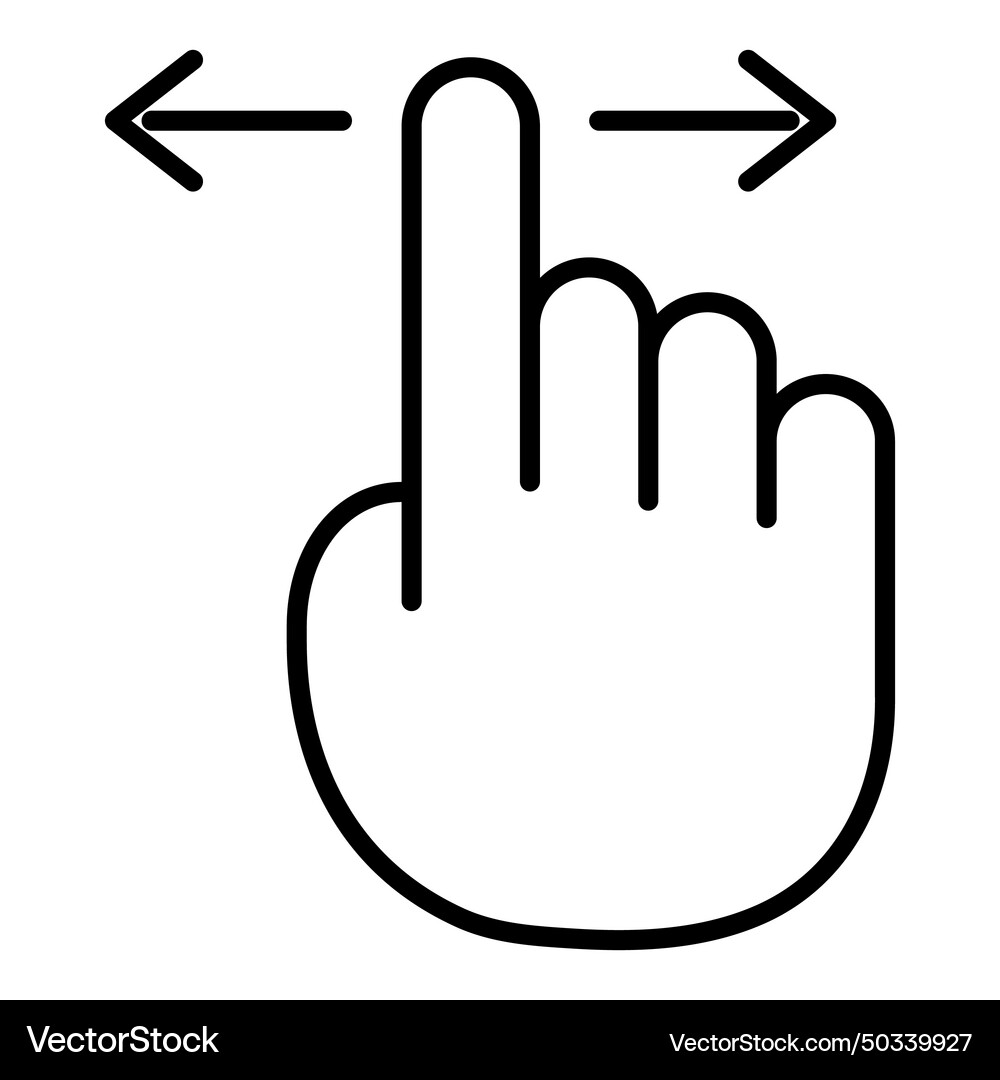 Finger swipe flat icon isolated on white Vector Image