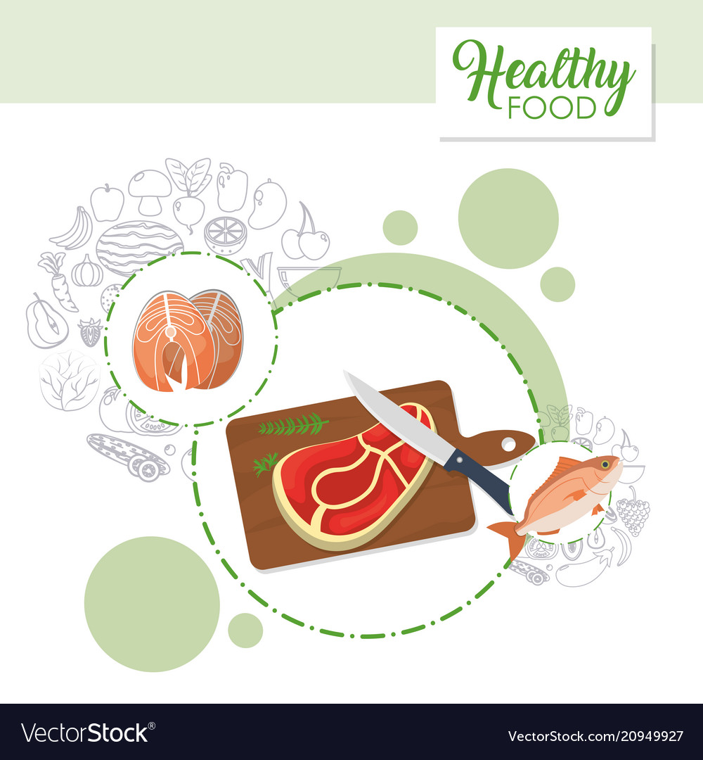 Healthy food concept Royalty Free Vector Image