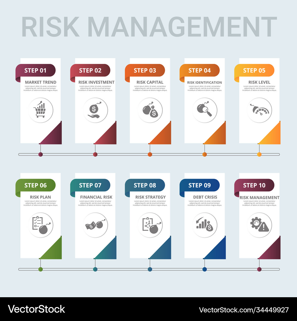 Infographic risk management template icons Vector Image
