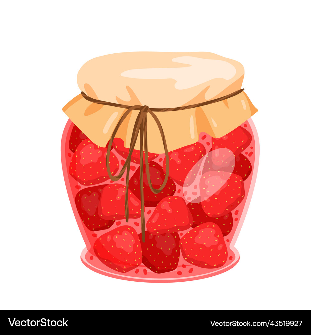 Jar of strawberry jam Royalty Free Vector Image
