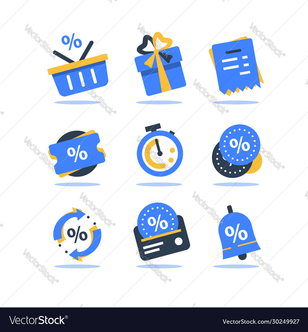 Loyalty program icon set earn bonus points Vector Image Loyalty program icon set earn bonus points Vector Image