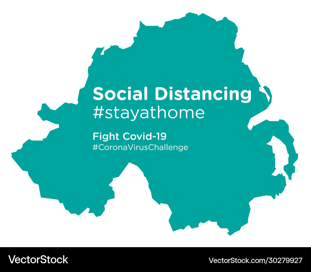 Northern ireland map with social distancing Vector Image
