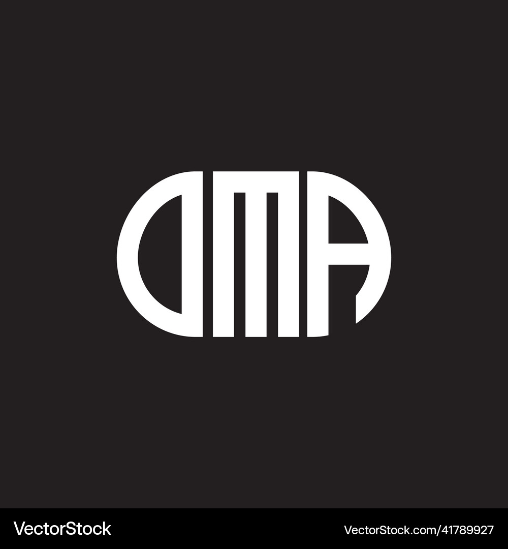 Oma letter logo design on black background Vector Image