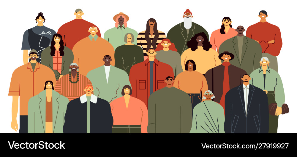 People group community portrait team standing Vector Image