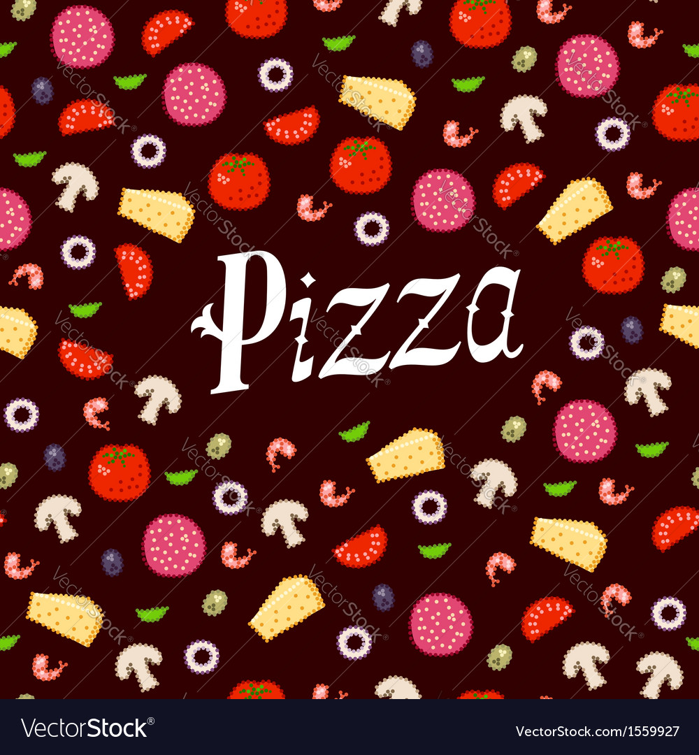 Pizza pattern headline Royalty Free Vector Image