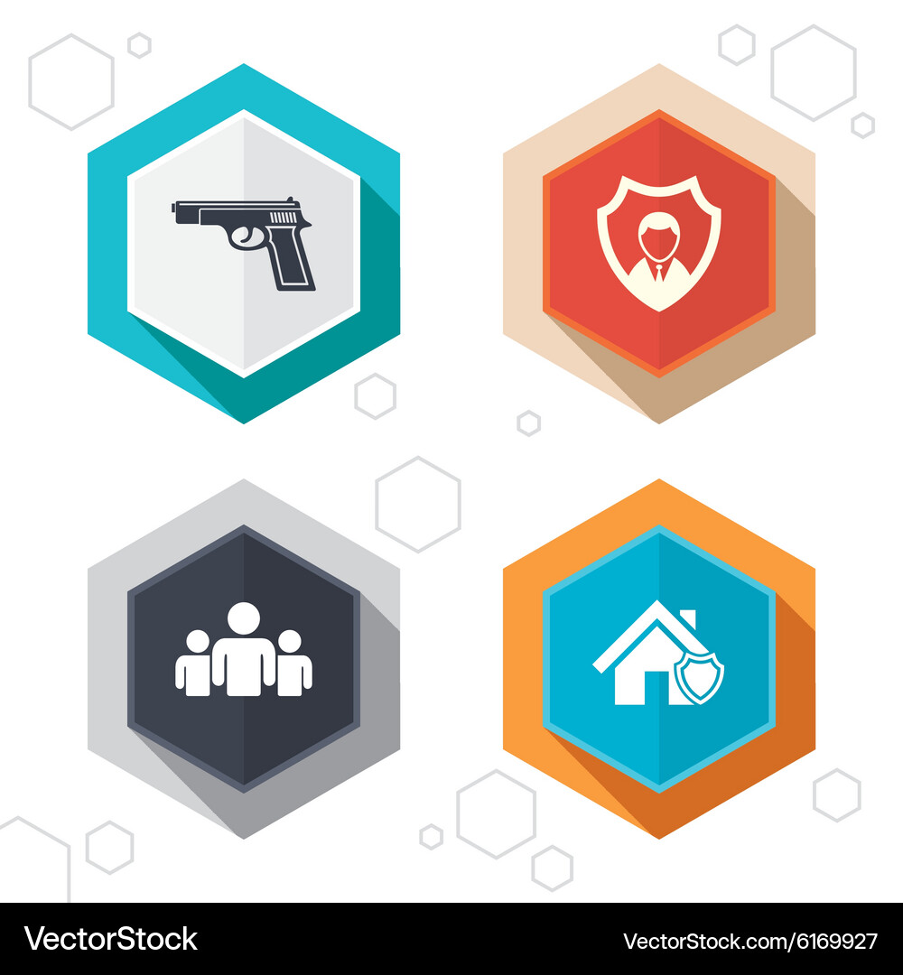 Security agency icons home shield protection Vector Image