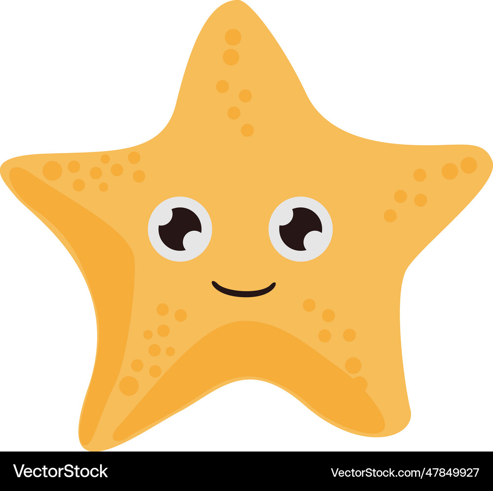 Star fish cute fish ocean animals design Vector Image