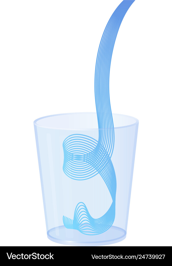 Water splash pour in glass set Royalty Free Vector Image