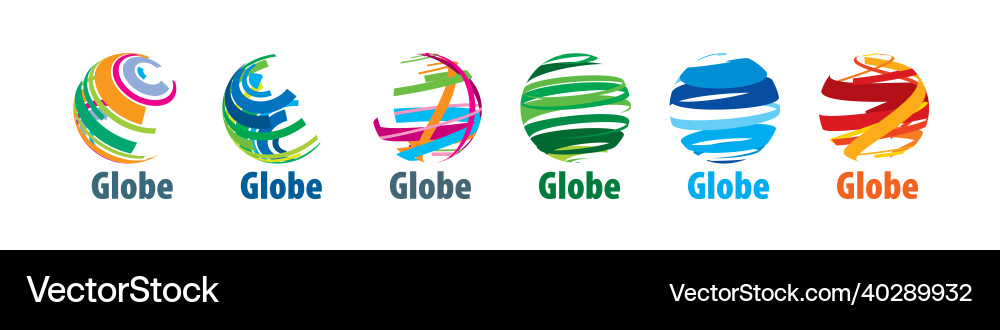 A set of abstract logos the global Royalty Free Vector Image