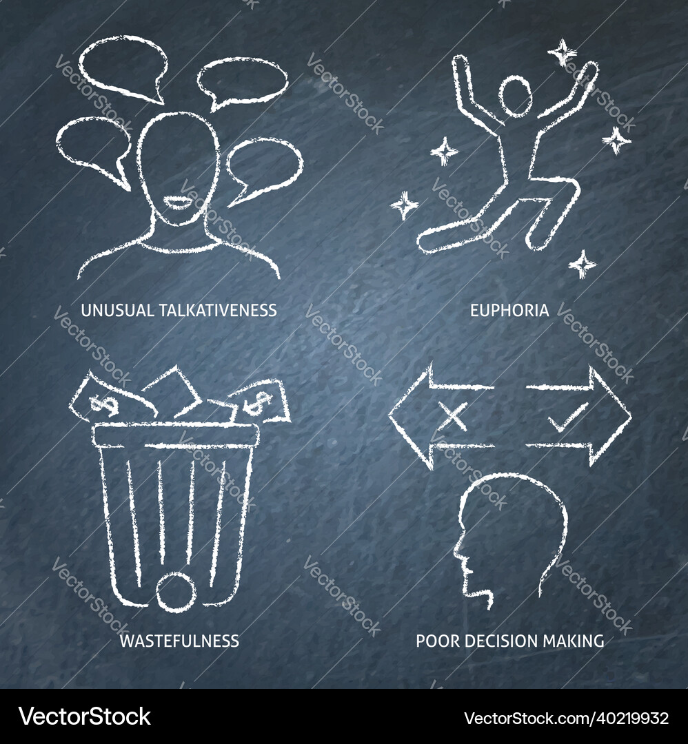 Bipolar disorder mania or hypomania phase icon Vector Image