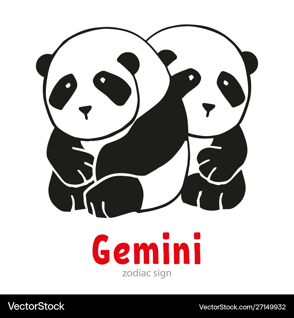 Cartoon gemini zodiac sign Royalty Free Vector Image