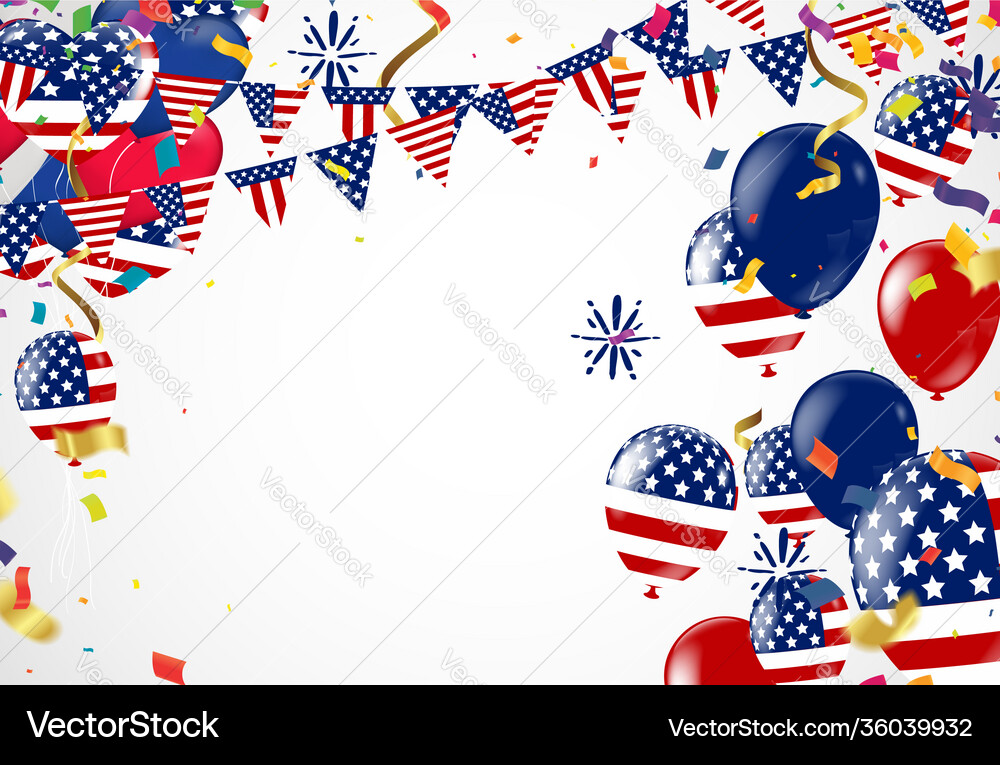 Happy presidents day with stars and ribbon script Vector Image