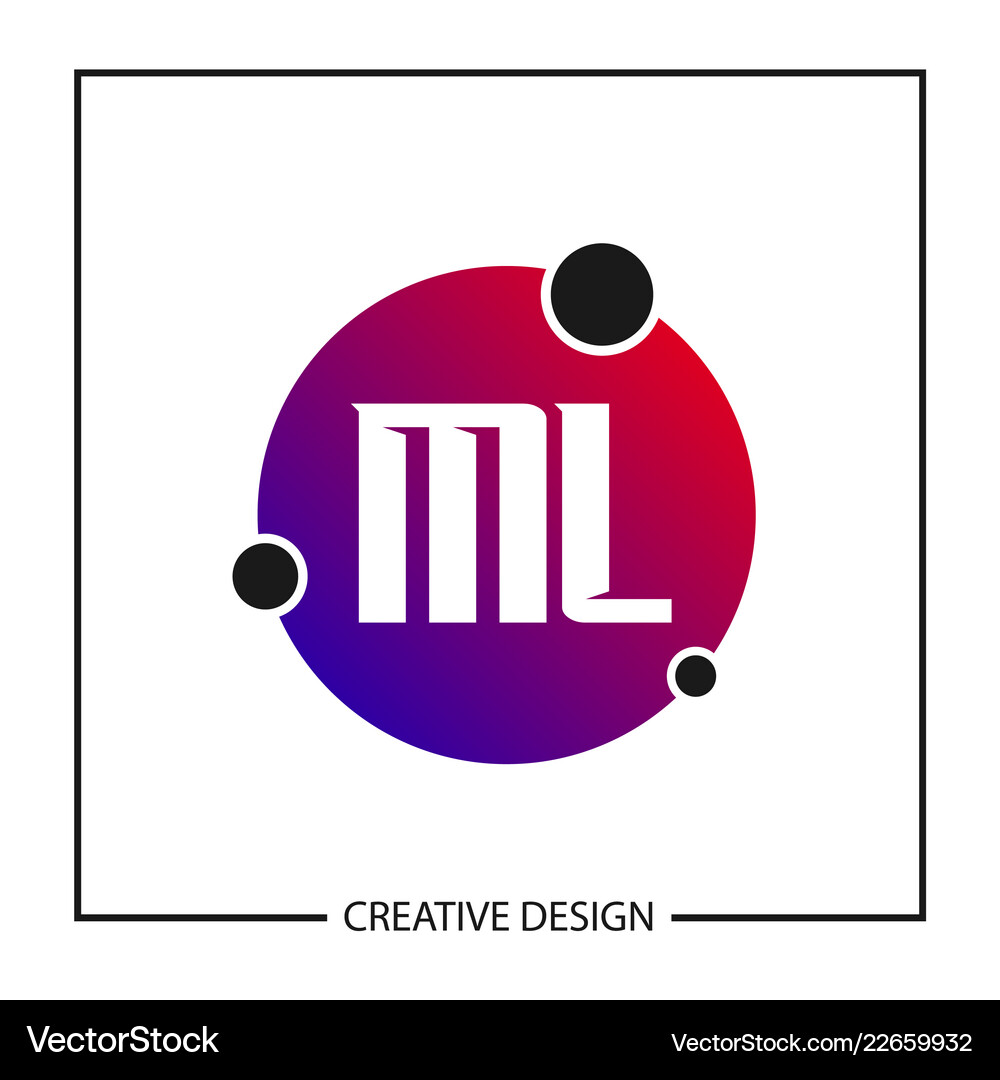 Initial letter ml logo template design Royalty Free Vector