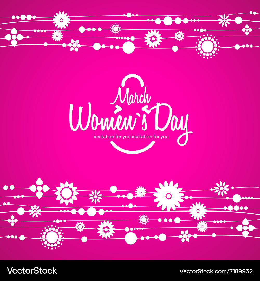 March 8 greeting card background for womans day Vector Image