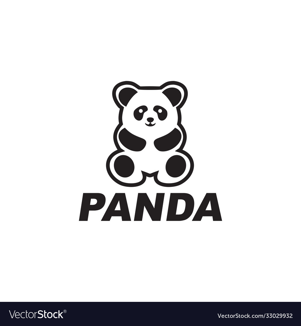 Panda animal logo design template Royalty Free Vector Image