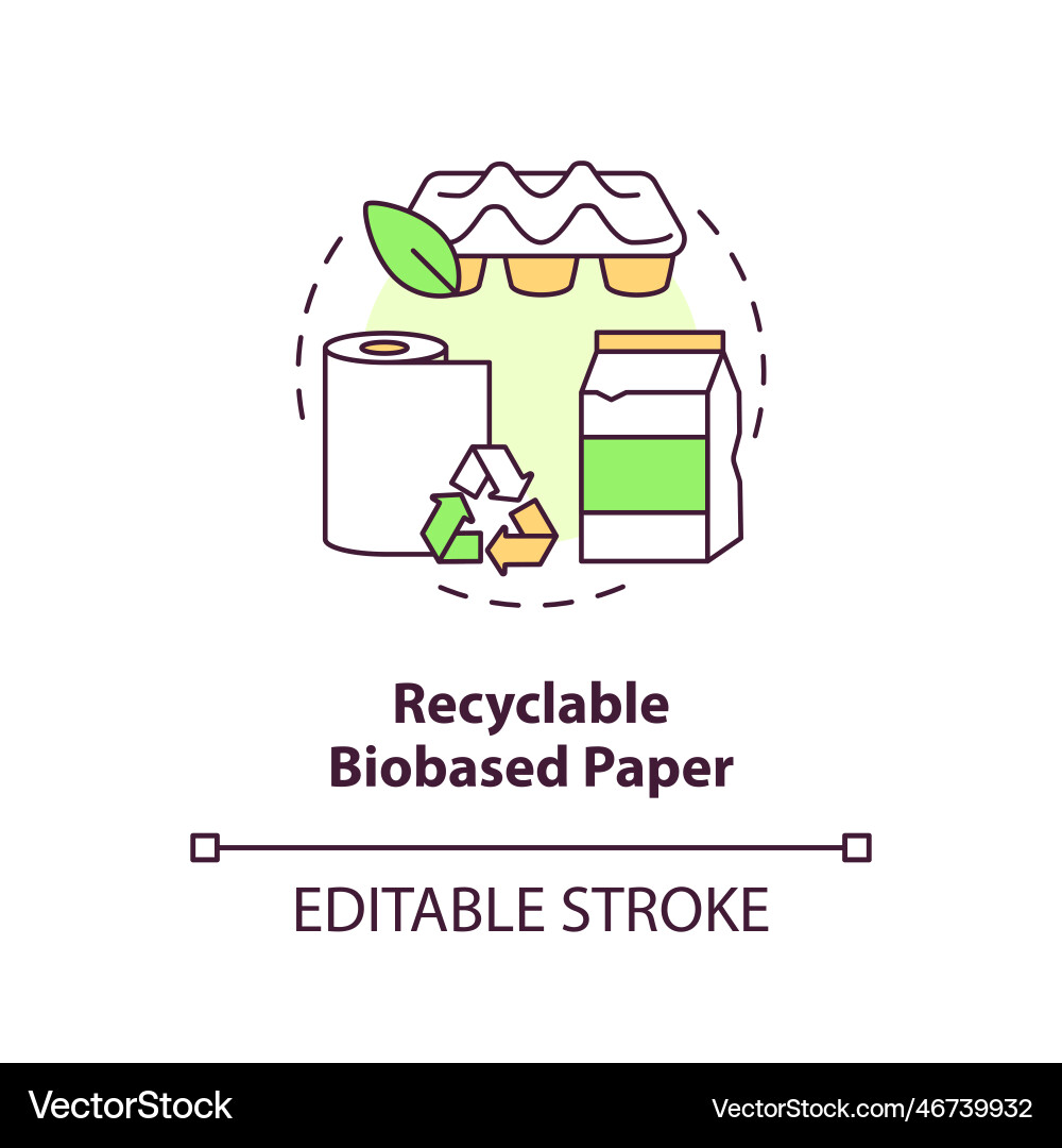 Recyclable biobased paper concept icon Royalty Free Vector
