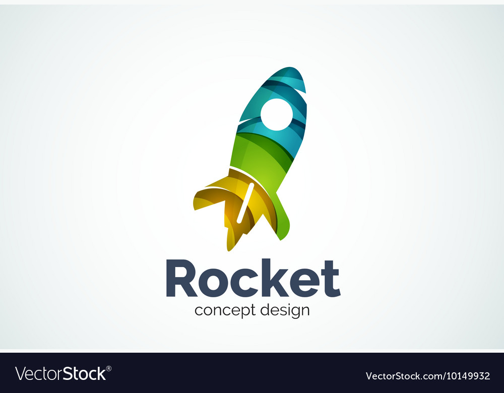 Rocket logo template Royalty Free Vector Image