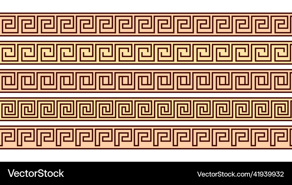 Seamless meander patterns greek meandros fret Vector Image