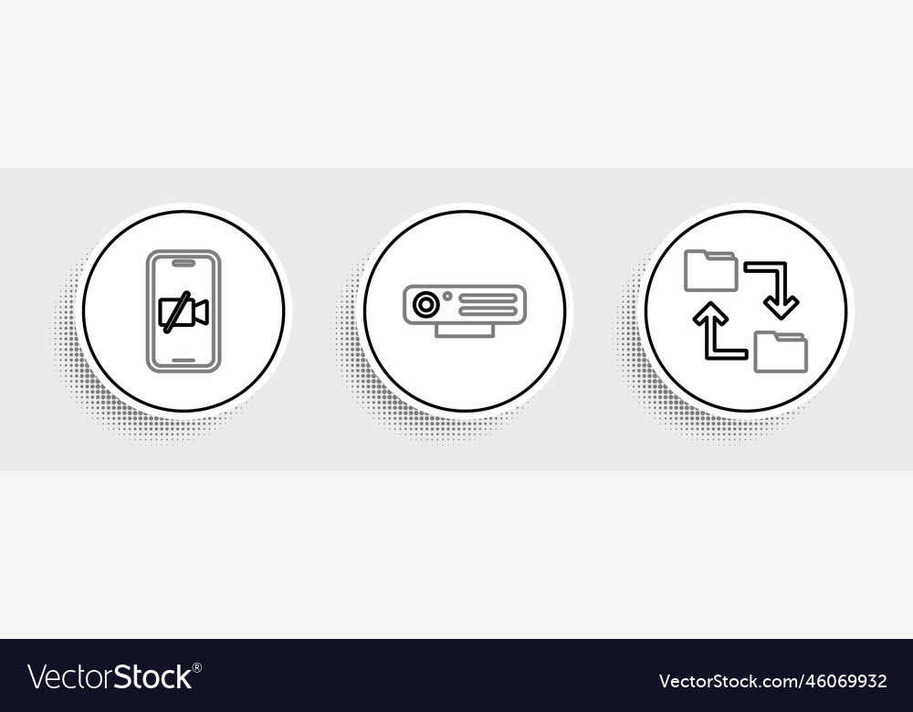 Set line cloud storage document folder video Vector Image Set line cloud storage document folder video Vector Image