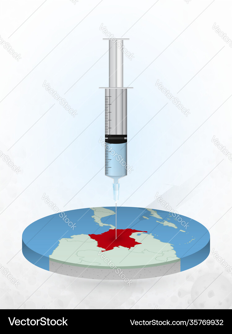 Vaccination colombia injection a syringe Vector Image