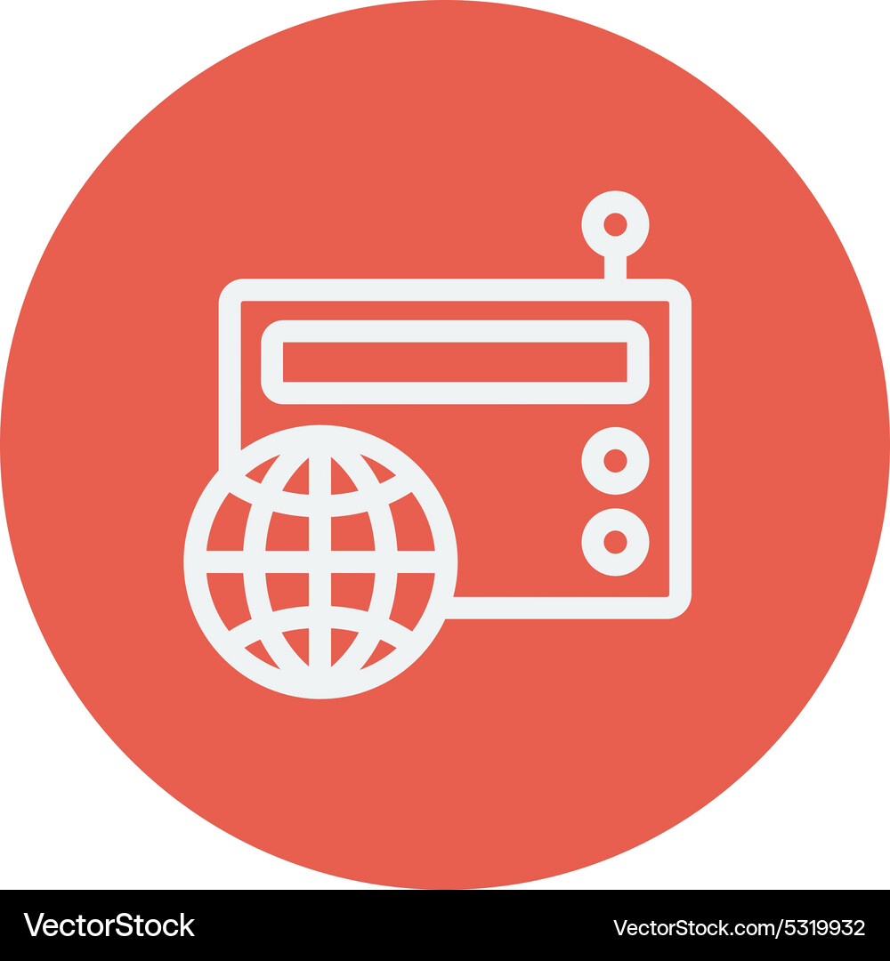Vintage world radio thin line icon Royalty Free Vector Image