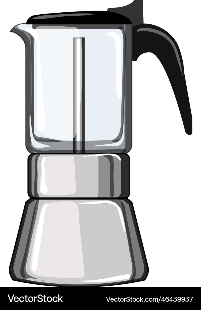 Breakfast moka pot coffee cartoon Royalty Free Vector Image