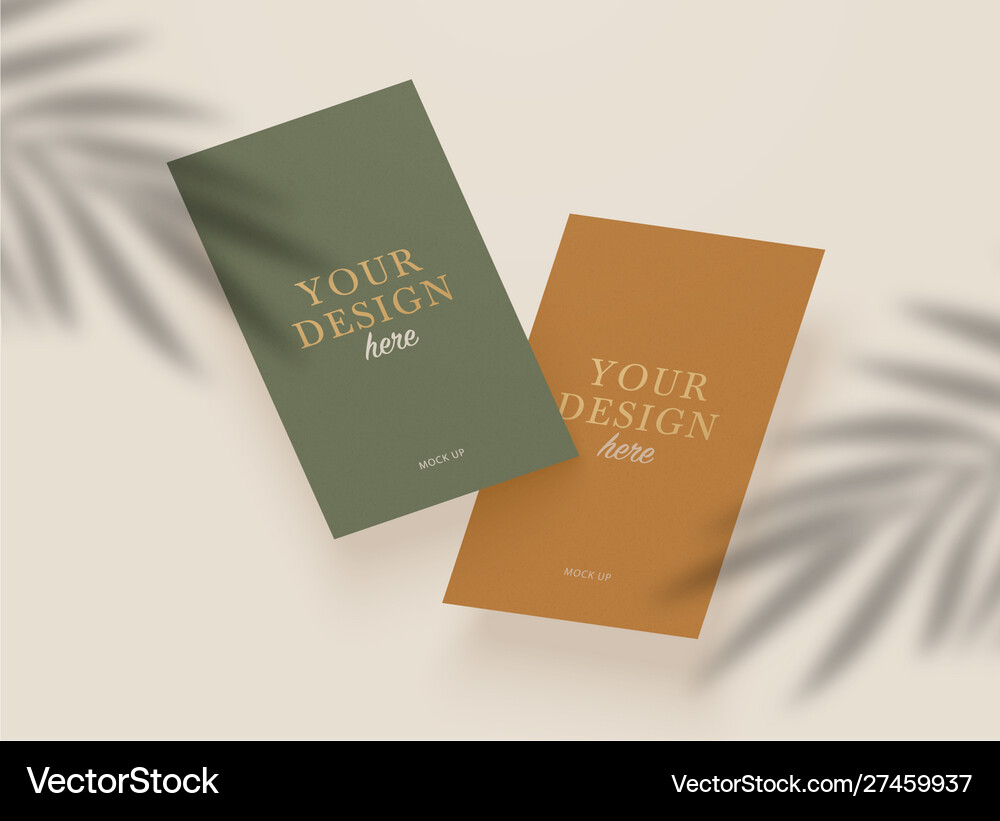 Business cards realistic shadow overlay effects Vector Image