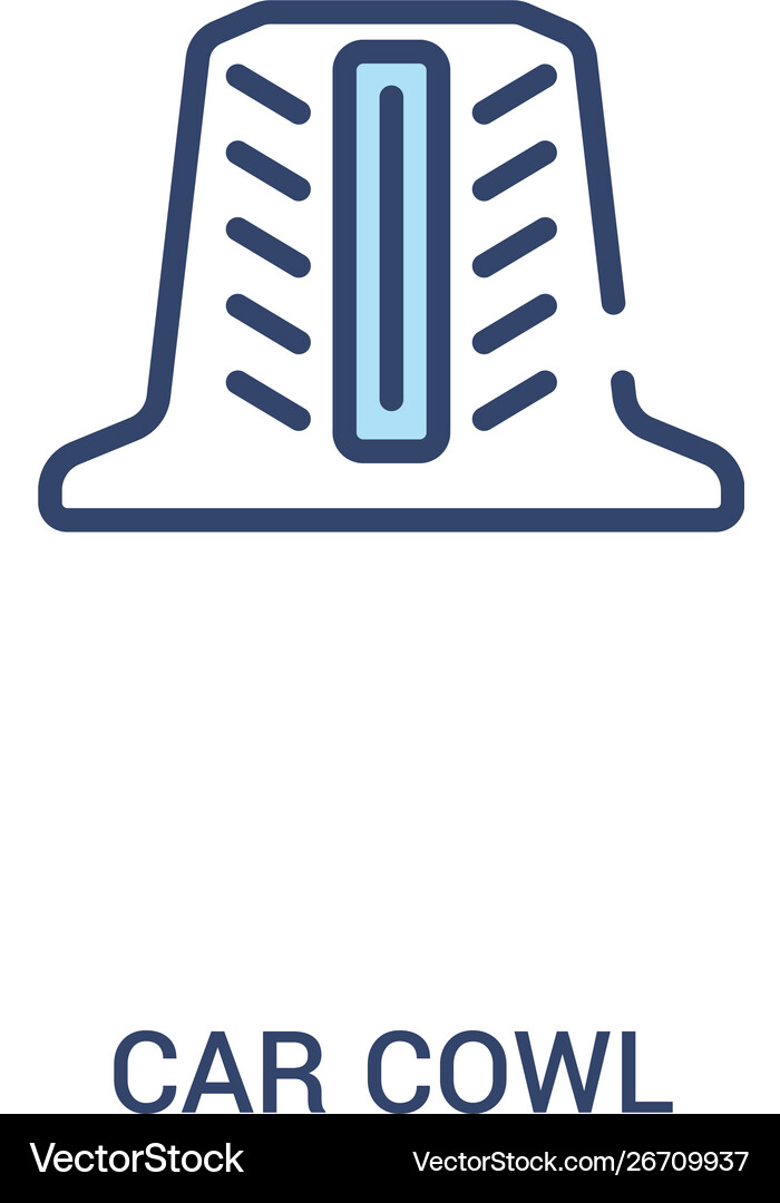 Car cowl concept 2 colored icon simple line Vector Image