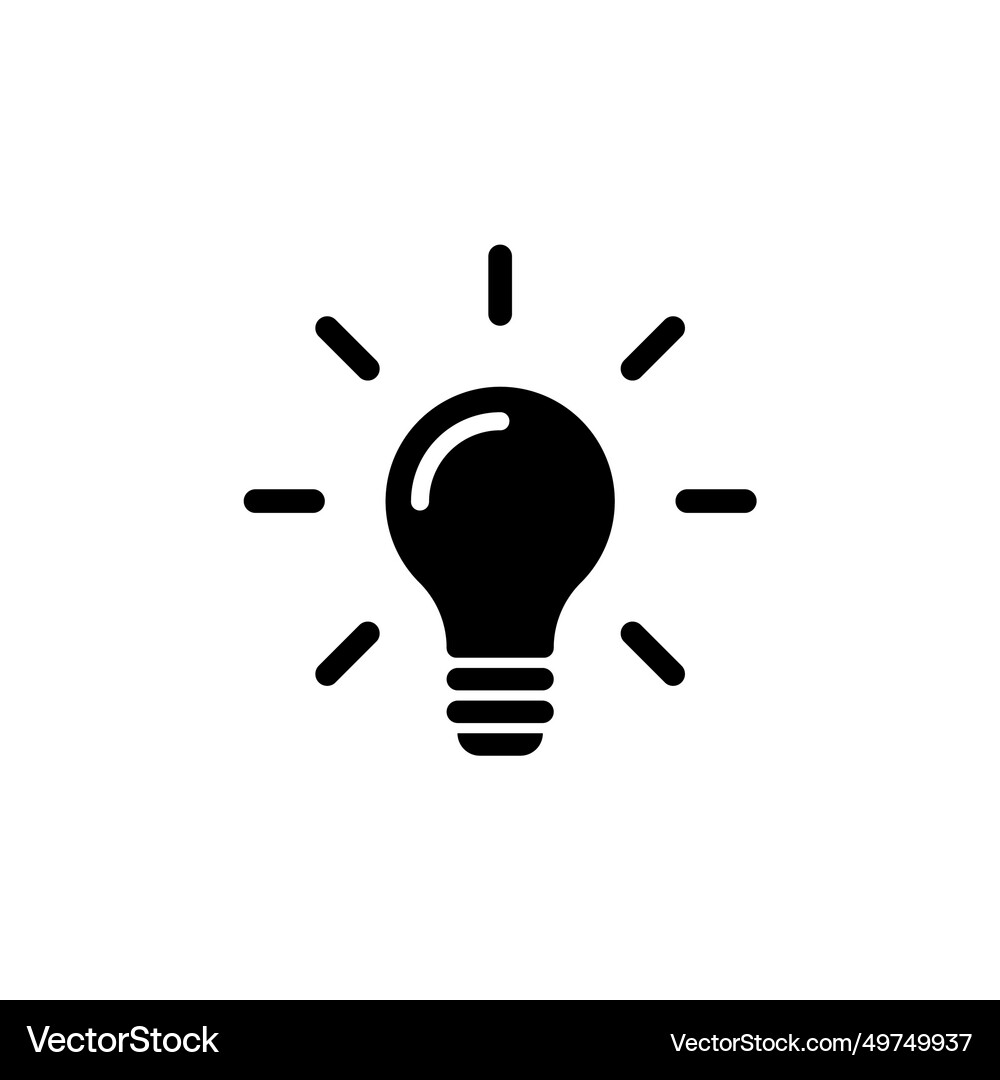 Eps10 of a black light bulb Royalty Free Vector Image
