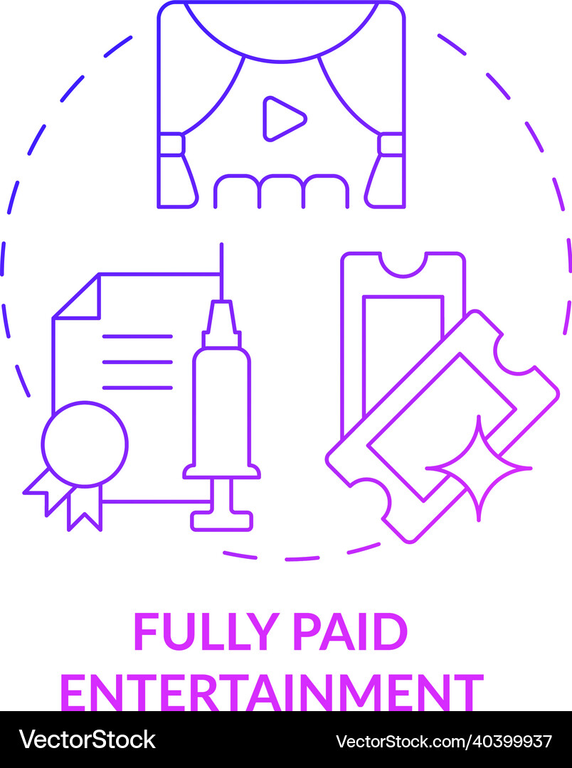 Fully paid entertainment purple gradient concept Vector Image