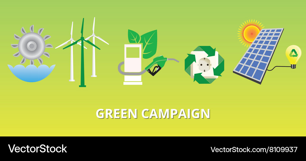 Green campaign concept with new energy Royalty Free Vector