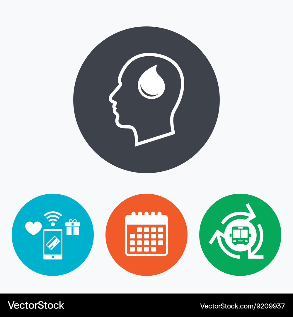 Head with drop sign icon male human Royalty Free Vector