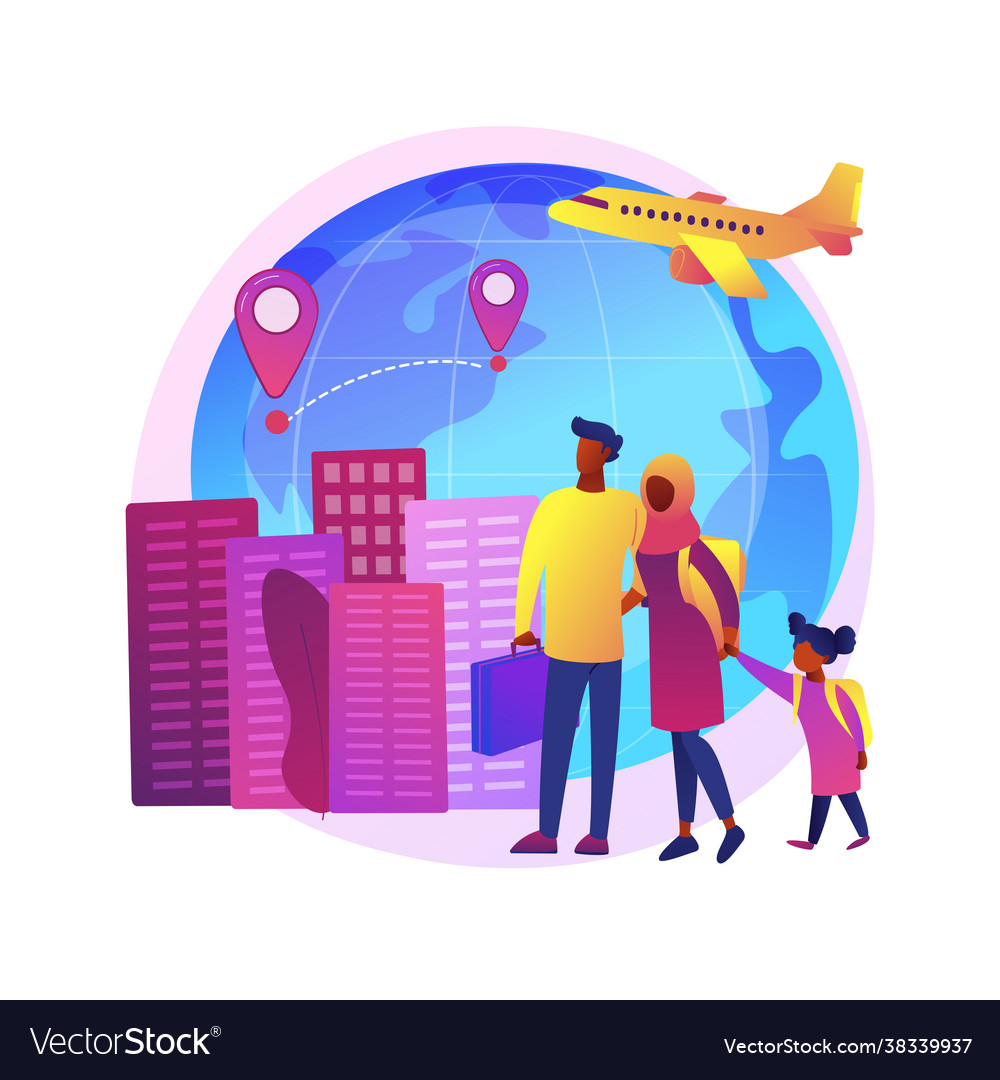 Immigration abstract concept Royalty Free Vector Image Immigration abstract concept Royalty Free Vector Image