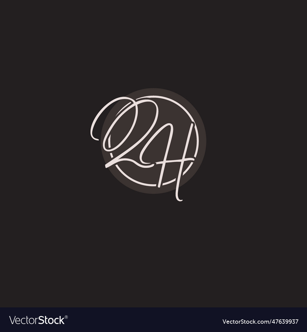 Initials qh logo monogram with simple circle line Vector Image