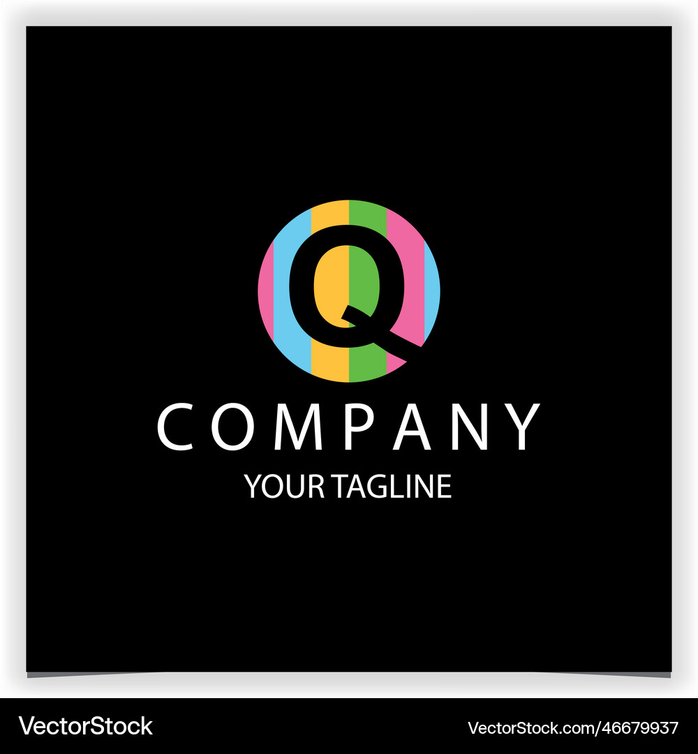 Letter q initials logo with colorful circles Vector Image