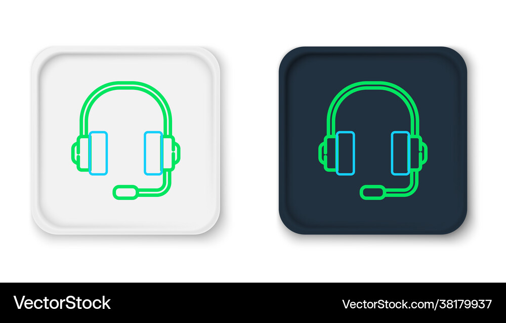 Line headphones icon isolated on white background Vector Image