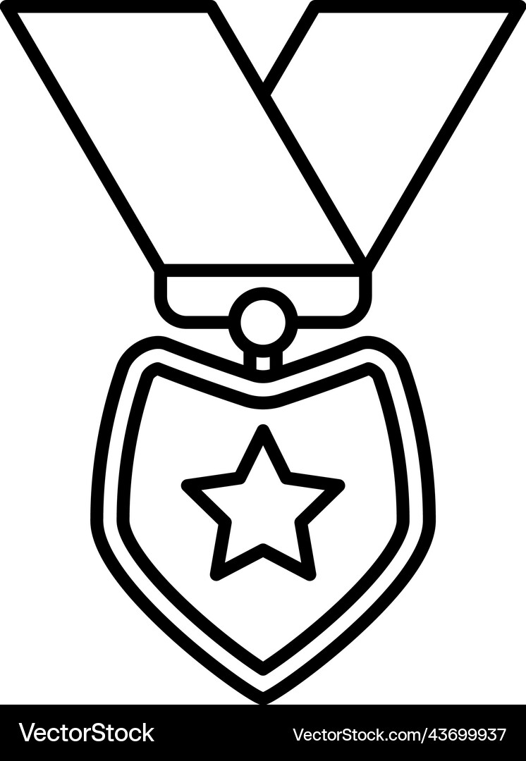 Medal line art icon design template Royalty Free Vector