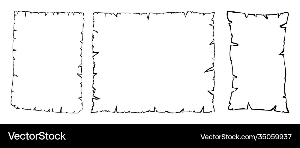 Parchment outline collection set old paper Vector Image