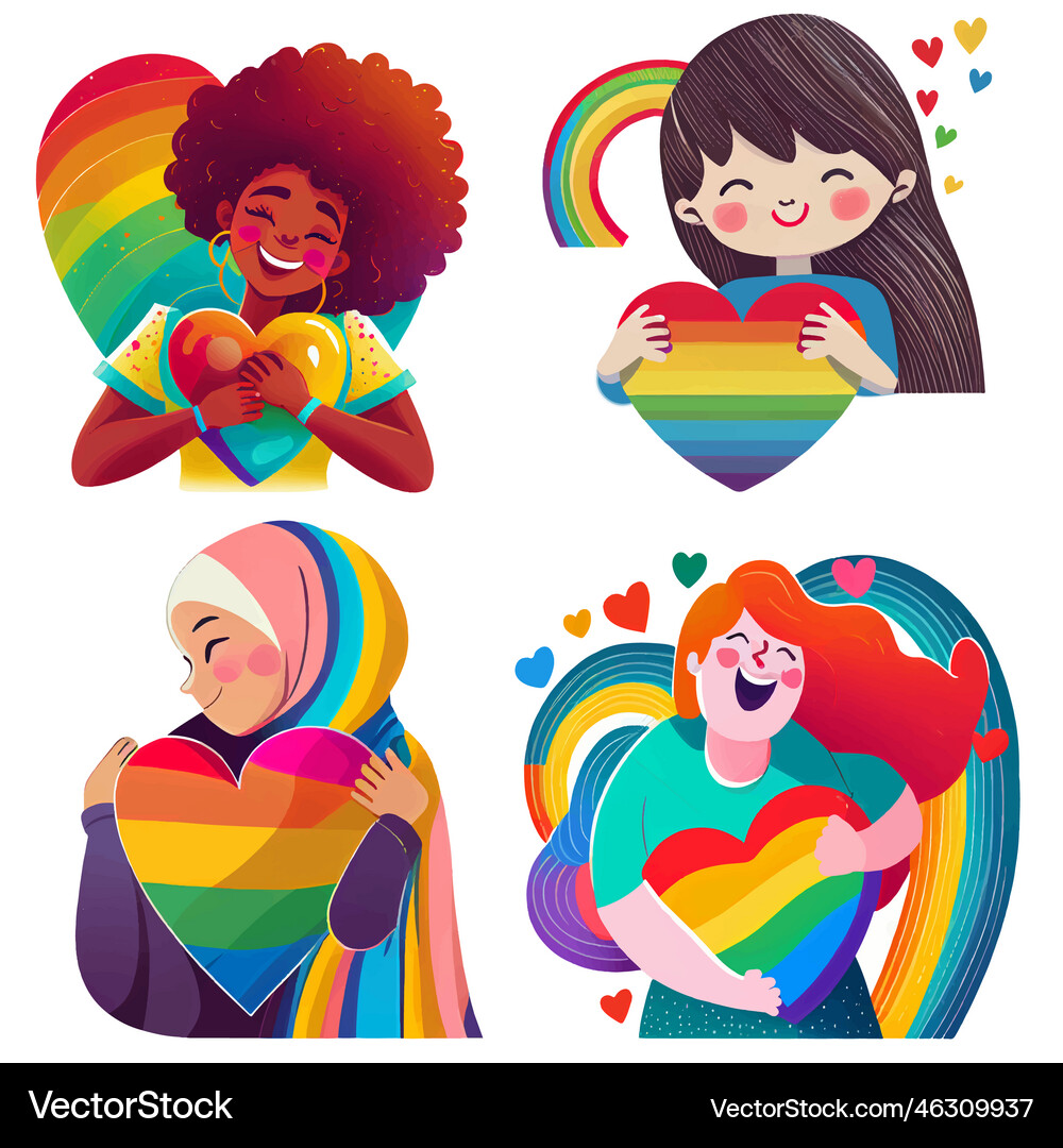Set of multicultural women Royalty Free Vector Image
