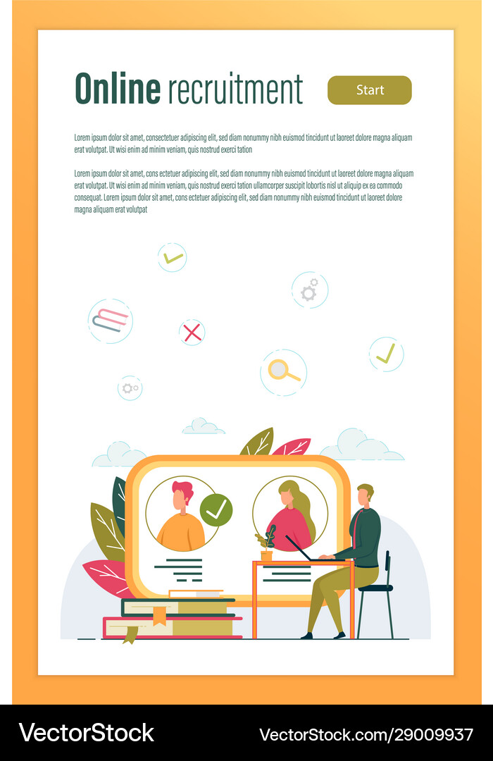 Starting career and mobile technology for hr Vector Image