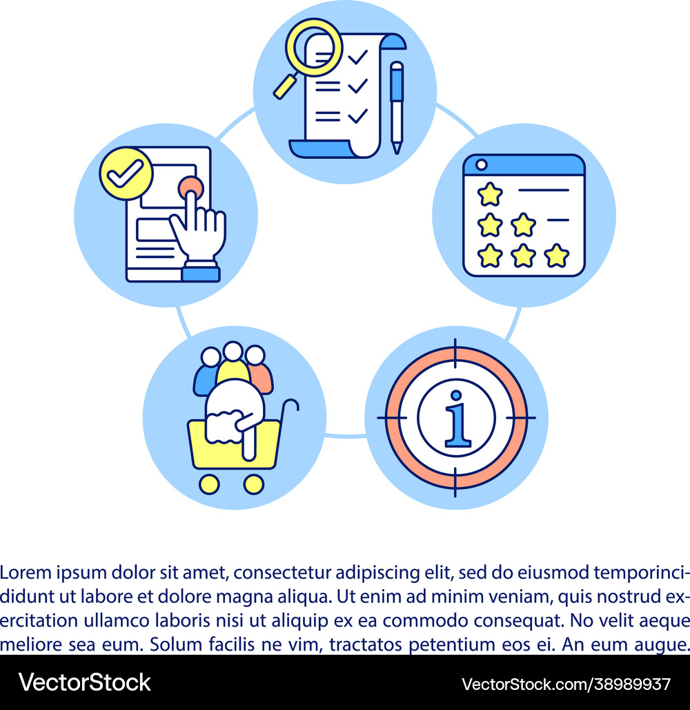 Ux design principles concept line icons with text Vector Image