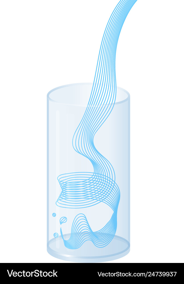 Water splash pour in glass set Royalty Free Vector Image