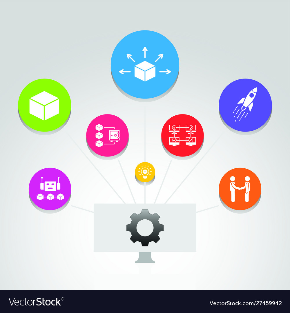 Blockchain infographics design timeline concept Vector Image Blockchain infographics design timeline concept Vector Image